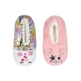 Camano Kinder Haussocken "warm & cozy", Gr. 25, bunt, Polyester, unifarben, Socken, mit elastischem Bund
