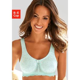Damen Entlastungs-BH "BH ohne B&uuml;gel, Baumwoll-BH", NUANCE BY LASCANA, Gr. 90, gr&uuml;n, Spitze, Obermaterial: 85% Baumwolle, 10% Polyamid, 5% Elasthan,