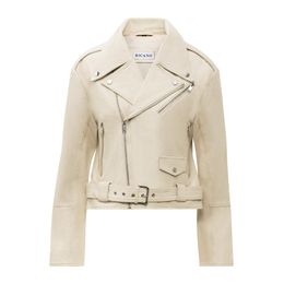 RICANO Damen Bikerjacke "Lederjacke Hera", beige, Gr. L, Obermaterial: 100% Lammnappaleder LANA. Futter: 100% Polyester PES., Jacken, Handgefertigt