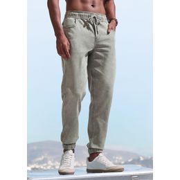 John Devin Herren Jogger Pants "Jogg Pants", gr&uuml;n, Gr. L, washed, Jeans, Obermaterial: 65% Baumwolle, 33% Polyester, 2% Elasthan, Hosen, Joggpants
