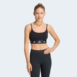 Damen Sport-BH "LOGO SPORT-BH, LEICHTER HALT", adidas Performance, Gr. XSschwarz, Obermaterial: 85% Polyester, 15% Elasthan, BHs