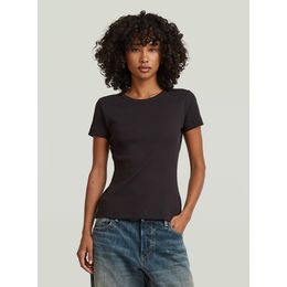 G-Star Raw G-STAR Damen T-Shirt "Slim Rib T-Shirt", schwarz, Gr. XXL, Obermaterial: 98% Baumwolle, 2% Elasthan, Shirts