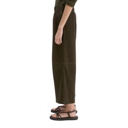 Marc O'Polo MARC O'POLO Damen Lederhose "aus weichem Ziegenveloursleder"mossy earth, Gr. 38, unifarben, Obermaterial: 100% Leder. Futter: 100% Polyester, Hosen