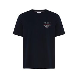 Tommy Hilfiger Herren T-Shirt "BRAND LOVE LEFT CHEST RWB TEE", blau, Gr. XXL, Single Jersey, Obermaterial: 100% Baumwolle, Shirts, regular fit,