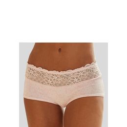 Damen Panty, NUANCE BY LASCANA, Gr. 52, rosa, Jersey, Obermaterial: 85% Baumwolle, 10% Polyamid, 5% Elasthan, Unterhosen, mit floralem Spitzenbund,