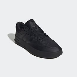 Herren Sneaker "COURT 24", adidas Sportswear, Gr. 44, schwarz, Leder, Synthetik, Schuhe