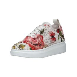 Mustang Shoes Damen Schn&uuml;rschuh "Mustang Shoes Sneaker Baumwolle", Gr. 40wei&szlig;, rot, Textil, Schuhe