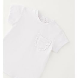 IDO M&auml;dchen T-Shirt "BABY GIRL SUMMER T-SHIRT"optical wei&szlig;, Gr. 68, 95% Baumwolle, 5% Elasthan, Shirts