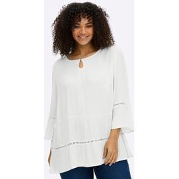 sheego Damen Schlupfbluseecru, Gr. 44, unifarben, 100% Viskose, Blusen