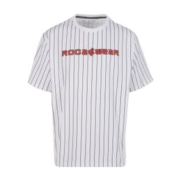 Rocawear Herren T-Shirt "Rocawear Herren Rocawear Coles T-Shirt", wei&szlig;, Gr. S, gestreift, 100% Baumwolle, Shirts