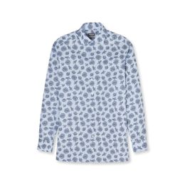 OLYMP Herren Businesshemd "OLYMP Luxor 24/Seven, Comfort Fit, New Kent", blau, Gr. 43, 64% Baumwolle, 27% Polyester, 9% Elasthan, Hemden