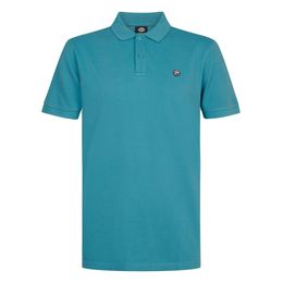 Herren Poloshirt, blau, Gr. XXL, PETROL INDUSTRIES, Jersey, Obermaterial: 100% Baumwolle, Shirts, mit Logo Stickerei