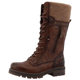 Mustang Shoes Damen Winterstiefel "Darleen", Gr. 38, braun, Lederimitat, Textil, used, Schuhe, Schn&uuml;rstiefel mit Rei&szlig;verschluss