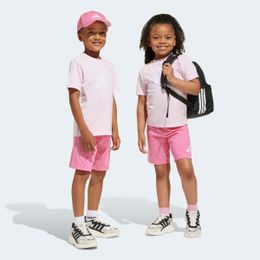 Jungen Trainingsanzug "ESSENTIALS KIDS -SET", pink, Gr. 110, adidas Sportswear, Obermaterial: 100% Baumwolle, Sportanz&uuml;ge, f&uuml;r Kinder, zweiteilig,