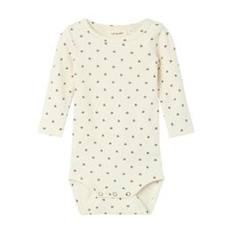 LIL' ATELIER Jungen Langarmbody "NBNLAGO KIM LS SLIM BODY LIL NOOS", Gr. 92, beige, Jersey, Obermaterial: 57% Baumwolle, 38% Lyocell, 5% Elasthan,