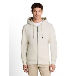 Tom Tailor Herren Kapuzensweatjacke, beige, Gr. S, Sweatware, Obermaterial: 70% Baumwolle, 30% Polyester, Sweatjacken, mit Kapuze