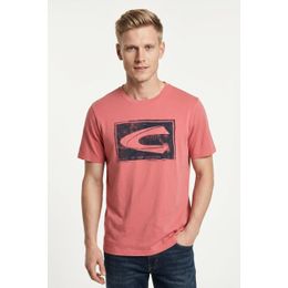 Camel Active Herren T-Shirt, rosa, Gr. XL, bedruckt, Jersey, Obermaterial: 100% Baumwolle, Shirts, normale Passform, Kurzarm-Design, bedruckte Optik