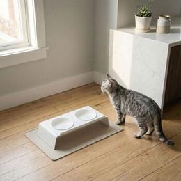 LucyBalu SQUARE Katzen Napfunterlage taupe S
