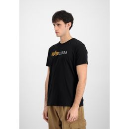 Herren T-Shirt "Alpha Label T-Shirt PP", schwarz, Gr. L, Alpha Industries, Obermaterial: 100% Baumwolle, Shirts