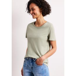 Street One Damen T-Shirt, gr&uuml;n, Gr. 44, unifarben, Web, 100% Baumwolle, Shirts, aus reiner Baumwolle