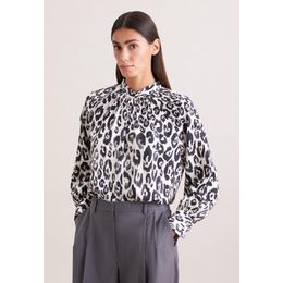 Seidensticker Damen Klassische Bluse, schwarz-wei&szlig;, Gr. 40, gemustert, 100% Viskose, Blusen, 1/1 Rundhals Druck