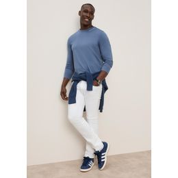 DELMAO Herren Rundhalsshirt, blau, Gr. M, bedruckt, Single Jersey, Obermaterial: 100% Baumwolle, Shirts, schmal geschnitten, mit Print, aus 100%
