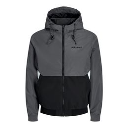 Jack & Jones JACK & JONES Herren Blouson "JJERUSH mit Kapuze", schwarz-wei&szlig;, Gr. XXL, Web, Obermaterial: 100% Polyester, Jacken, Kunstfaser, regular fit