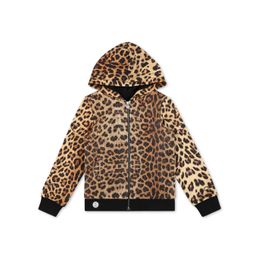 Philipp Plein Damen Kapuzensweatjacke "Leopard", braun, Gr. 6, Obermaterial: 100% Baumwolle. Futter: 100% Baumwolle, Sweatjacken