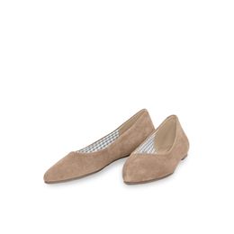 Hirschkogel Damen Ballerina "Ballerina 30059200", Gr. 36, beige, Obermaterial: 100% Lederfaserstoff LEAFIBTEX., Schuhe