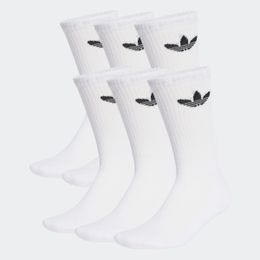 Damen Sportsocken "TREFOIL CUSHION CREW, 6 PAAR", adidas originals, Gr. L, wei&szlig;, Obermaterial: 65% Baumwolle, 31% Polyester, 3% Elasthan, 1% sonstige
