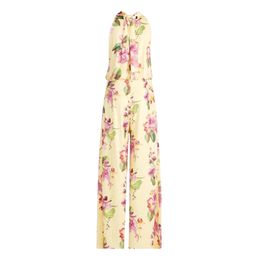 Vera Mont Damen Overall "Damen mit Blumenprint", beige, festlich, Gr. 40, Satin, Obermaterial: 95% Polyester, 5% Elasthan. Futter: 100% Polyester,