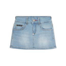Philipp Plein Damen Minirock "Minirock", blau, Gr. 6, Obermaterial: 92% Baumwolle, 6% Elastomultiester, 2% Elasthan. Futter: 65% Polyester, 35%