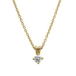 LYOMI Damen Kette mit Anh&auml;nger "585/- Gelbgold 1 synth. Diam. 0,50 ct.", 45,0cm, 0,5, Gold, L: 45 B: 7,4mmgelb, Gold, B:7,4mm, Halsketten