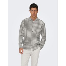 Only & Sons ONLY & SONS Herren Karohemd "GUDMUND LS CHECKED SHIRT", schwarz, Gr. XL, kariert, Web, Obermaterial: 100% Baumwolle, Hemden, Baumwolle, slim fit