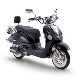 Luxxon Motorroller "Luxxon Cruiser Motorroller (45 km/h), 50 ccm", ohne Topcase, 45 km/h, schwarz, Motorroller, Euro 5, EFI, 2,9 PS, Retro-Design,