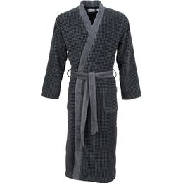Herrenbademantel Carl Ross, L:130cm, grau, Velours, Hausm&auml;ntel, "Velours", Kimono