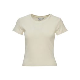Karl Kani Damen T-Shirt "Karl Kani Damen KW232-033-1 KK Small Signature Tight Rib Tee", beige, Gr. L, bedruckt, 97% Baumwolle, 3% Elasthan, Shirts