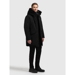 Khujo Herren Kurzmantel "DACHS", schwarz, Gr. XL, unifarben, Web, 85% Polyester, 15% Baumwolle, M&auml;ntel