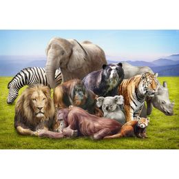 papermoon Fototapete "Tiere", B/L: 2m x 1,49m, Bahnen: 4 Stk., bunt, Schlafzimmer, Tapeten