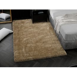 Hochflor-Teppich, B:200cm H:45mm L:200cm, braun, OCI DIE TEPPICHMARKE, Obermaterial: 100% Polypropylen, Teppiche, "MONTIS", uni, Langflor, Shaggy,
