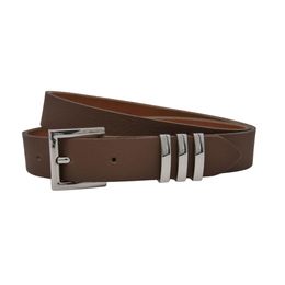 AnnaMatoni Damen Lederg&uuml;rtel "AnnaMatoni AnnaMatoni Damen Lederg&uuml;rtel mit silberfarbener", braun, Gr. 85, 100% Leder, G&uuml;rtel