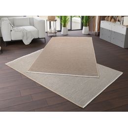 Teppich, B:160cm H:5mm L:230cm, beige, OCI DIE TEPPICHMARKE, Polyester, Wohnzimmer, Teppiche, "JOKER OF STRIPES", Wendeteppich, weiche flache