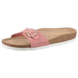 Rohde Damen Pantolette "SUNNYS N11", Gr. 41, rosa, Veloursleder, Schuhe, Sommerschuh, Schlappen mit vorgeformtem Softfu&szlig;bett