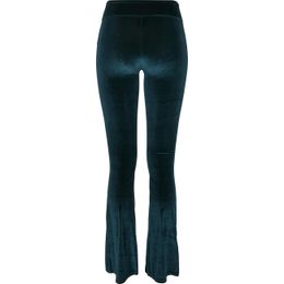 Urban Classics Herren Leggings "Urban Classics Damen Ladies High Waist Velvet Boot Cut Leggings", gr&uuml;n, Gr. 4XL, unifarben, 92% Polyester, 8%