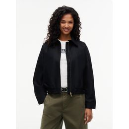 Tommy Jeans Damen Blouson "TJW SCRIPT COACH JACKET", schwarz, Gr. XL, unifarben, Web, Obermaterial: 58% Baumwolle, 42% Polyester. Futter: 100%