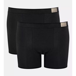 Sloggi Herren Boxershorts "Men GO Natural", Gr. S, schwarz, Single Jersey, Obermaterial: 95% Baumwolle, 5% Elasthan, clean, unifarben, Unterhosen,