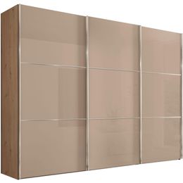Kleiderschrank STAUD, B:280cm H:222cm T:68cm, beige, Holzwerkstoff, Schlafzimmer, Schr&auml;nke, "Schwebet&uuml;renschrank Includo Glas"