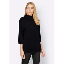 Damen Rollkragenpullover "Rollkragenpullover", schwarz, Gr. 38, Rick Cardona BY HEINE, unifarben, 50% Viskose, 28% Polyester, 22% Polyamid, Pullover