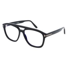 Tom Ford FT6024-B Brille Unisex | Fassung: Vollrand, Pilot, Schwarz Gl&auml;nzend