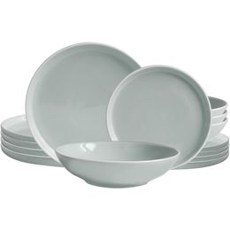 ECHTWERK Tafelservice "Nerea Nature-Design", 18 Stk., grau, Geschirr-Sets, Teller Set, Pastellfarben
